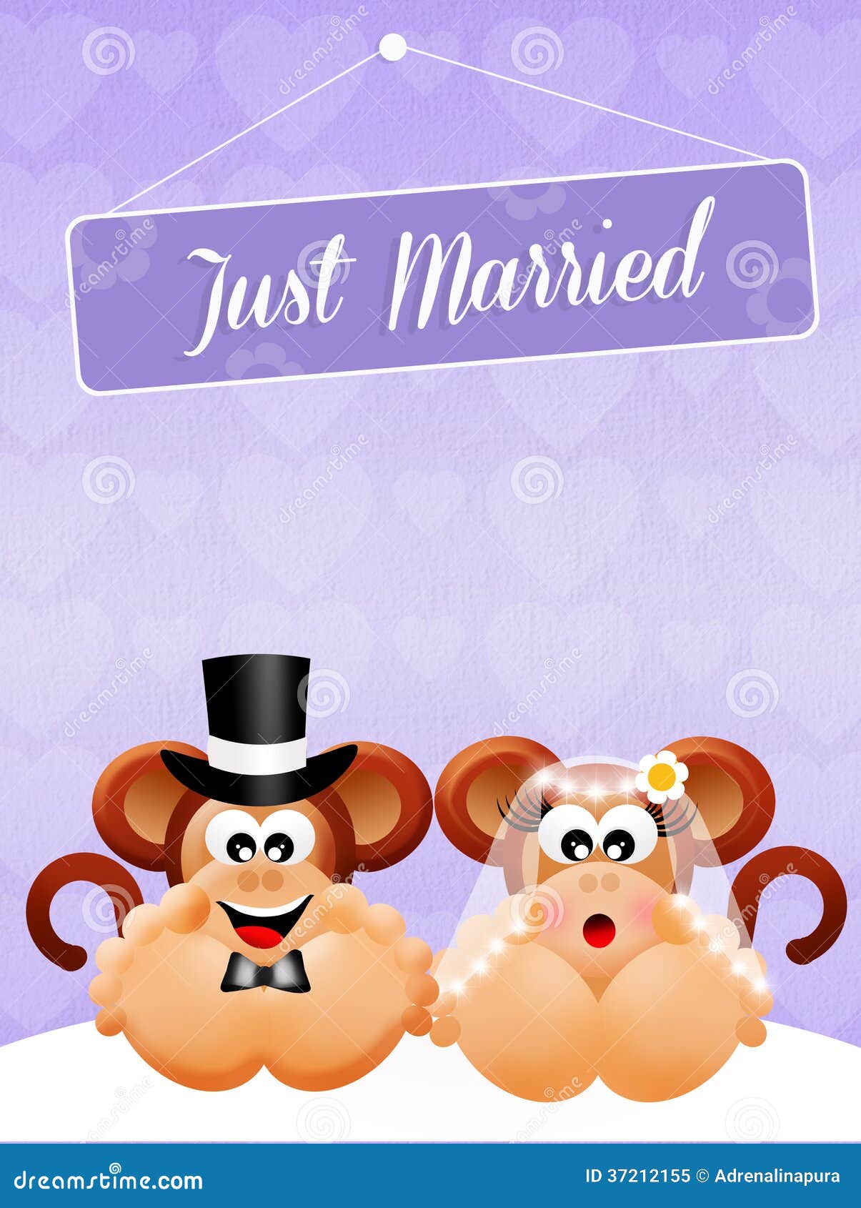 Wedding of monkeys stock illustration. Illustration of engagement ...