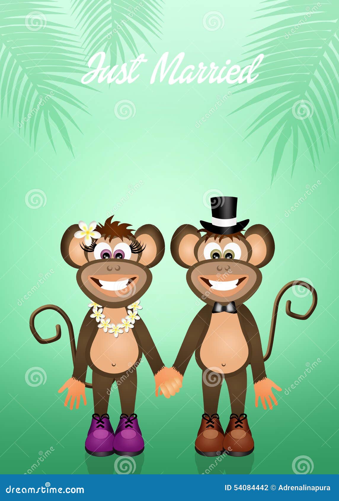 Wedding of monkeys stock illustration. Illustration of engagement ...