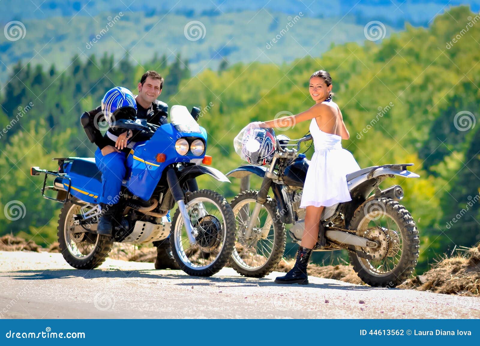Wedding on the motorcycle stock photo. Image of enduro - 44613562