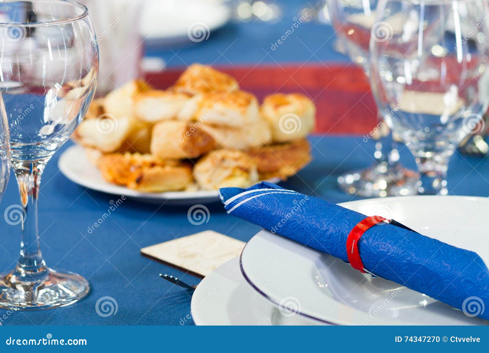 Wedding napkin decoration stock photo. Image of event - 74347270