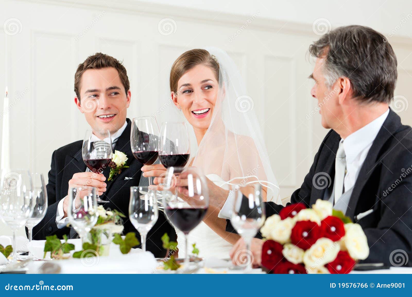 Wedding party at dinner stock photo. Image of restaurant - 19576766