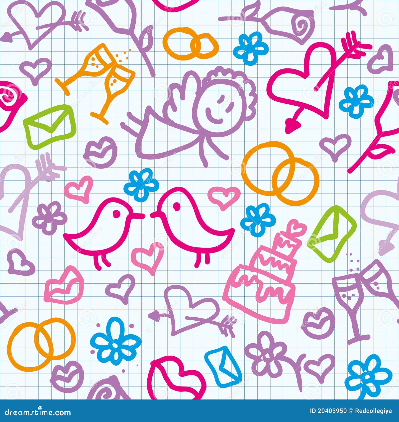 Wedding pattern stock vector. Illustration of couple - 20403950