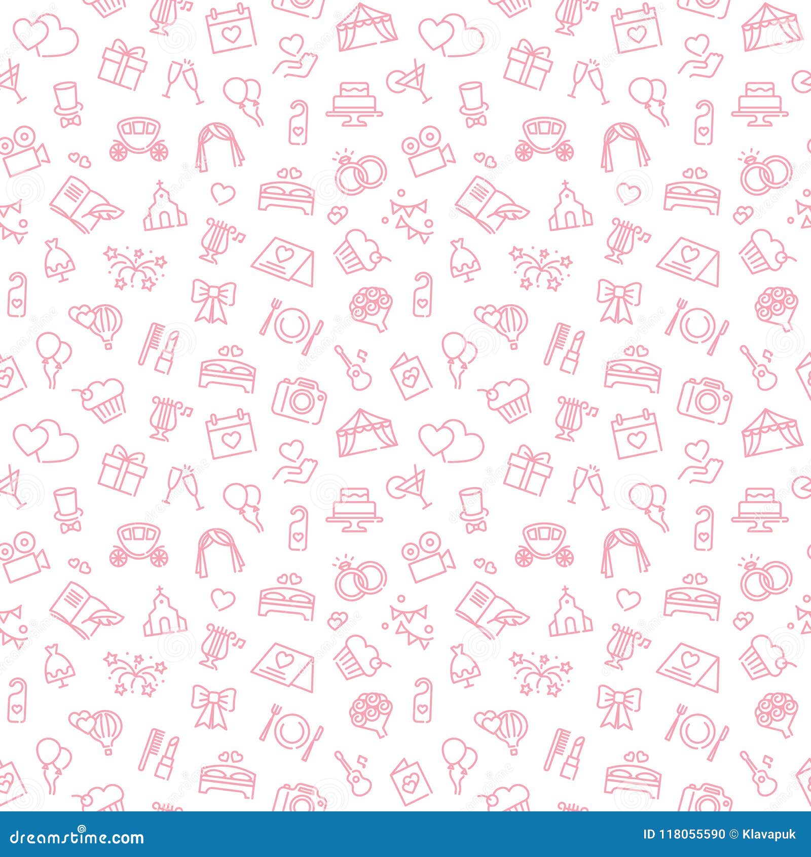 Wedding Seamless Background Stock Vector - Illustration of honeymoon ...