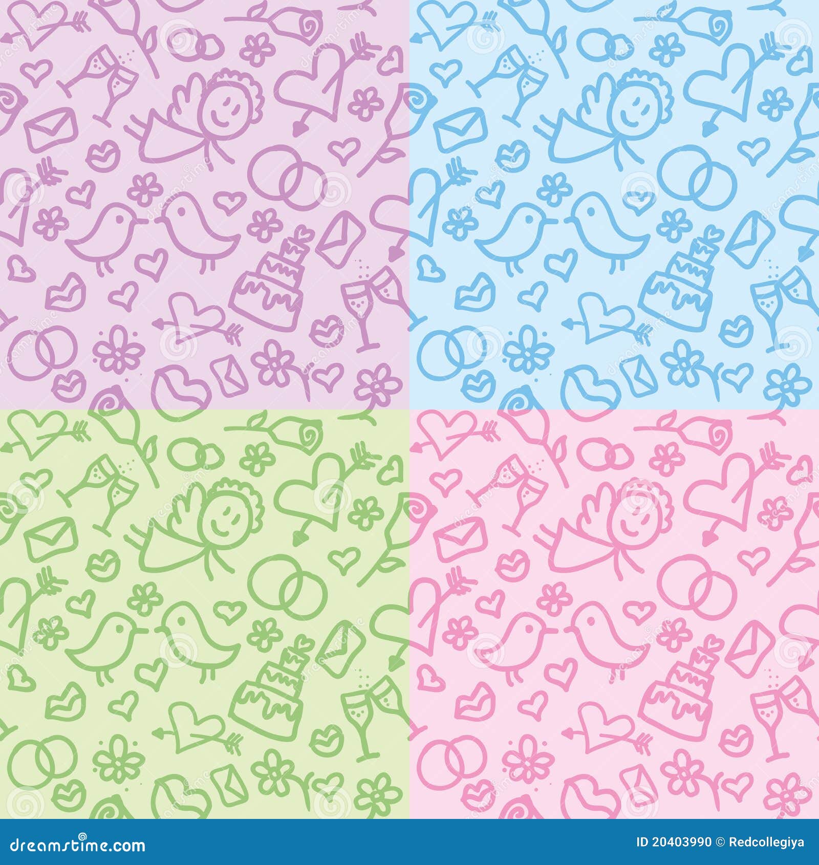 Wedding patterns set stock vector. Illustration of honeymoon - 20403990