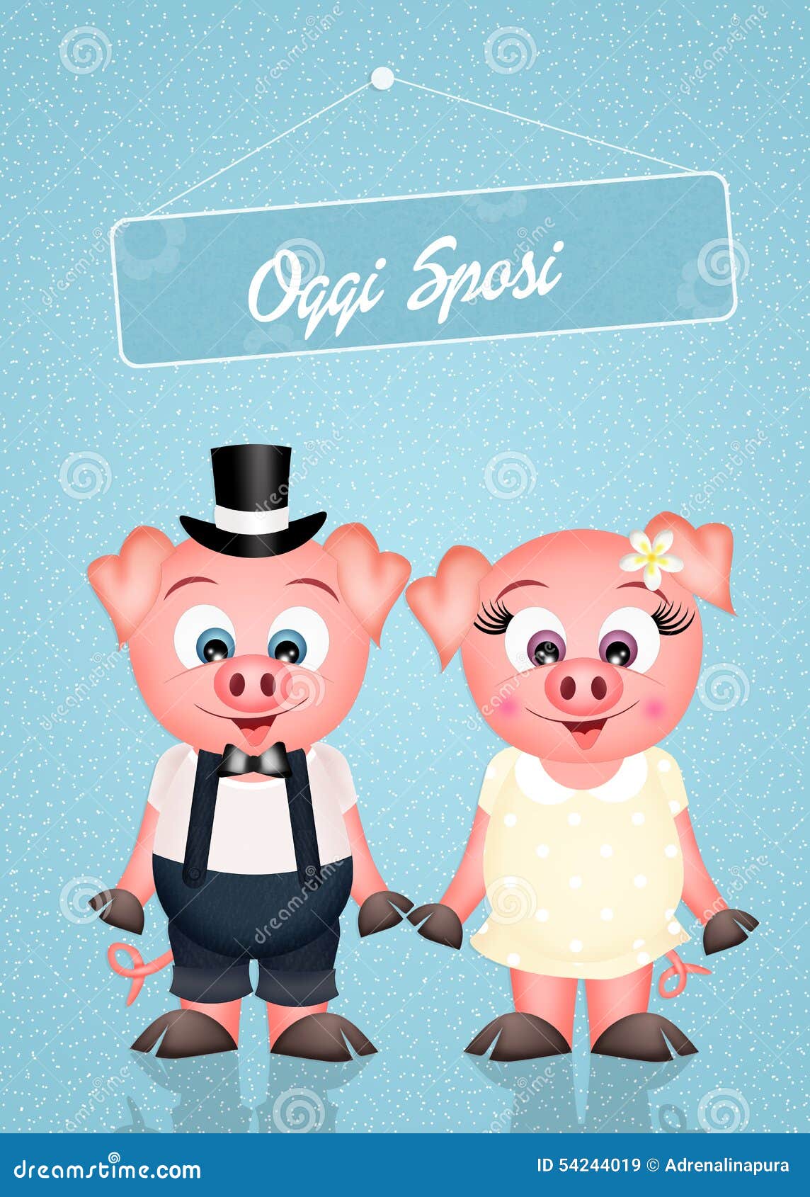 Wedding of pigs stock illustration. Illustration of pigs - 54244019