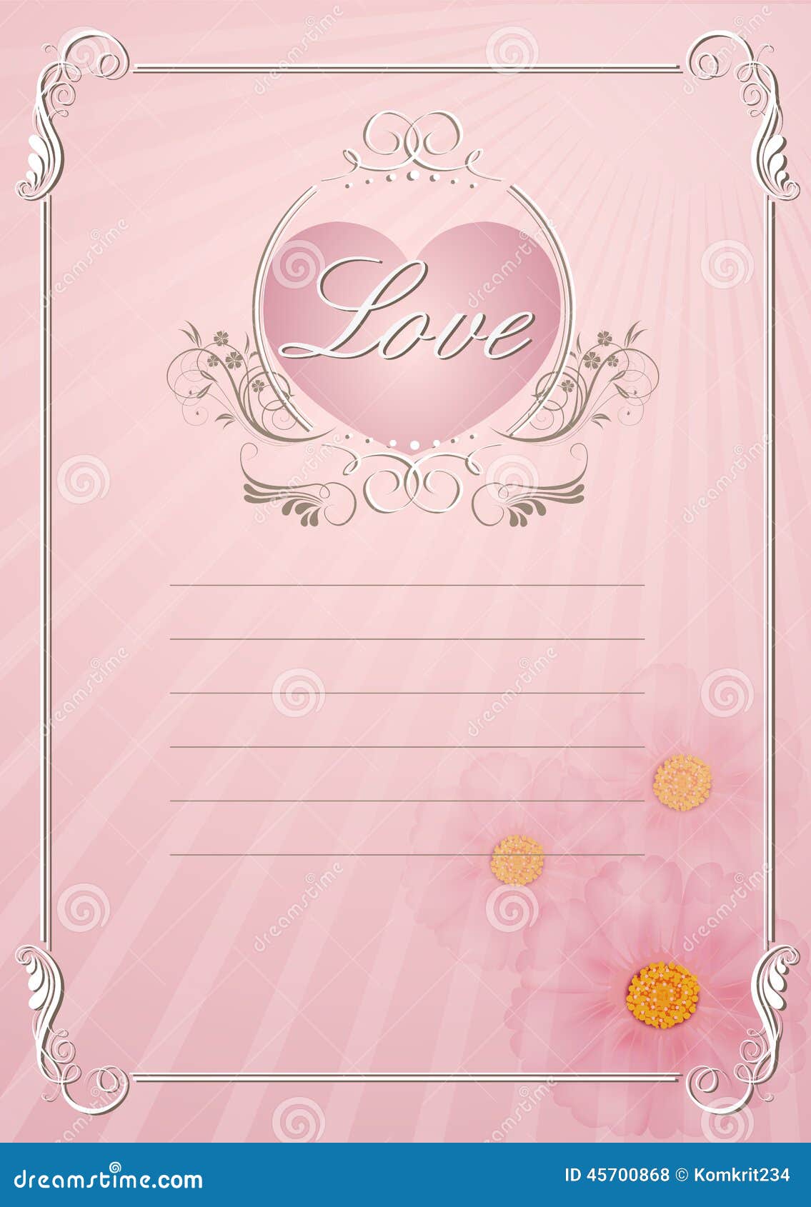 Wedding Pink Invatation Card Template Stock Vector - Illustration of ...