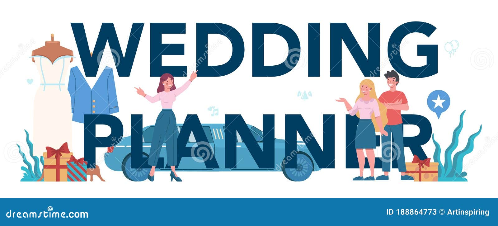 Wedding Planner Typographic Header Concept. Professional Organizer ...