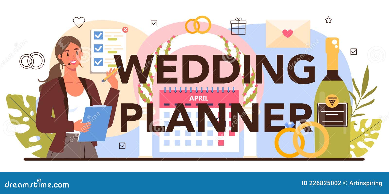 Wedding Planner Typographic Header. Professional Organizer Planning ...