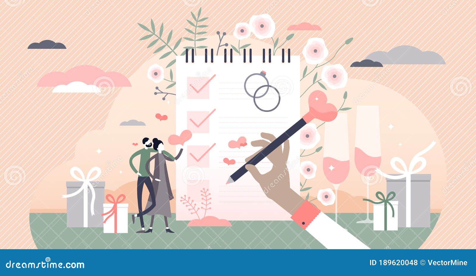 Wedding Planning Icons And Infographic Elements Set Cartoon Vector ...