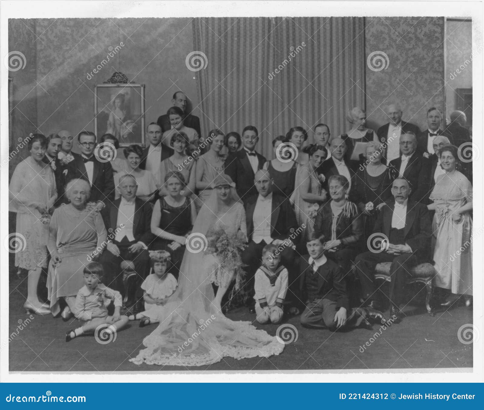 Wedding Portrait Of Adolf Wolff And Eva Nathan With Guests Picture ...