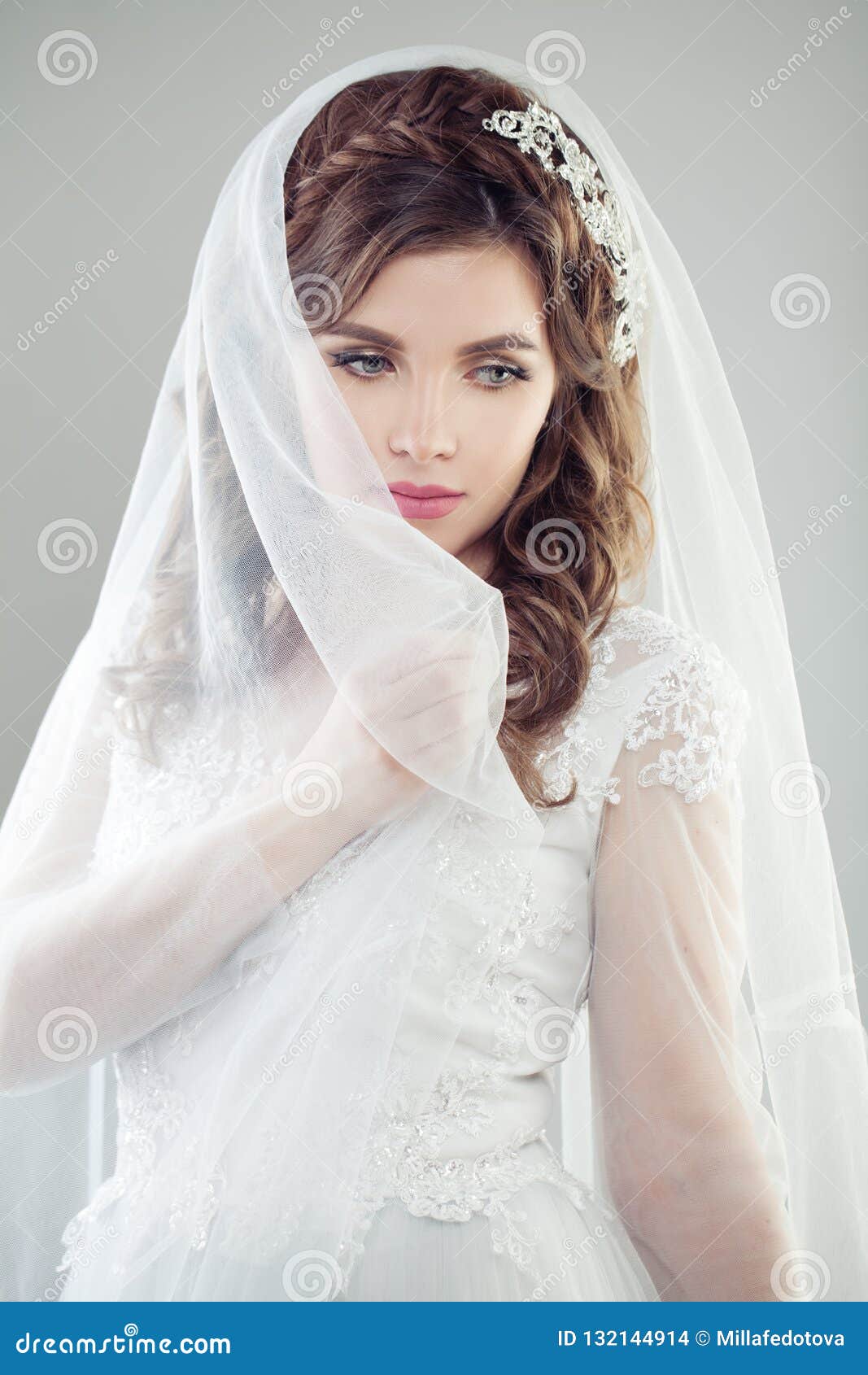 Wedding Portrait of Young Bride Woman Stock Photo - Image of boho ...