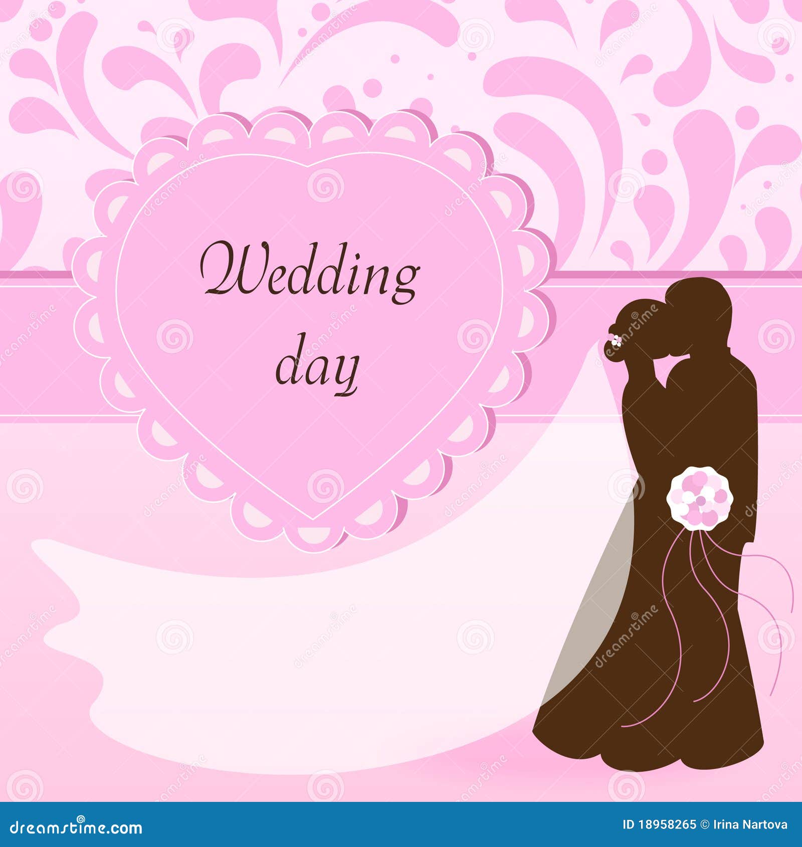 Wedding postcard stock vector. Illustration of bride - 18958265