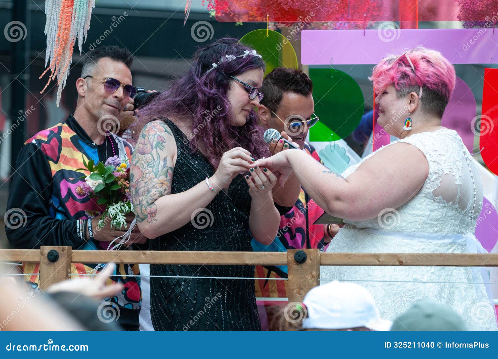 Wedding Process in Pop-up Chapel during Pride Parade Editorial Image ...