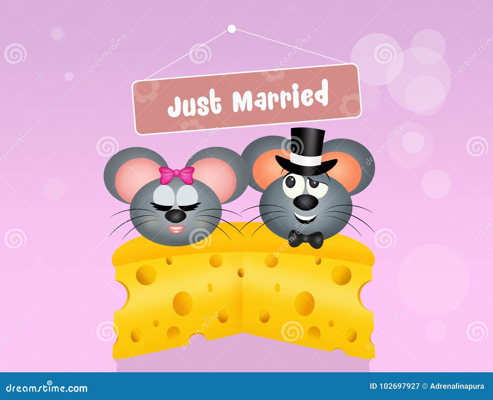 Wedding of rats stock illustration. Illustration of cute - 102697927
