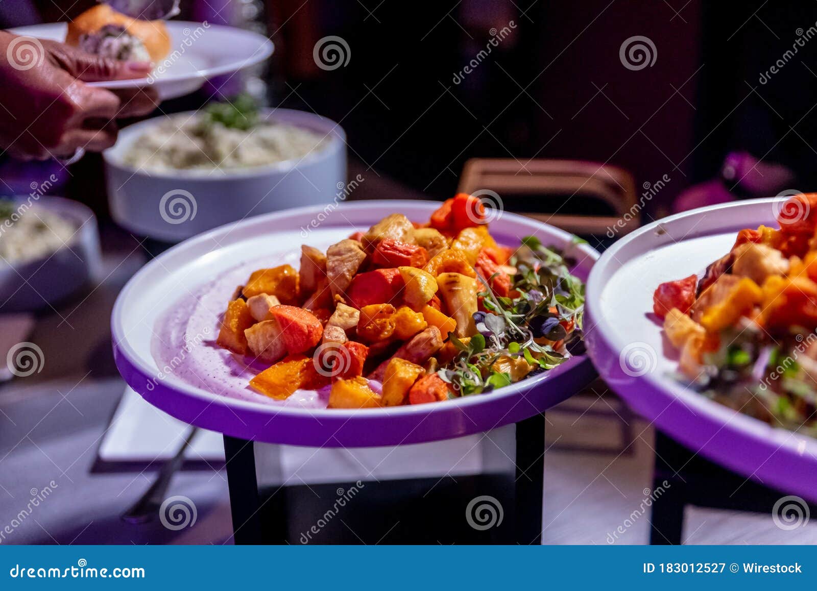 Wedding Reception Dinner Table with Delicious Meals Stock Image - Image ...