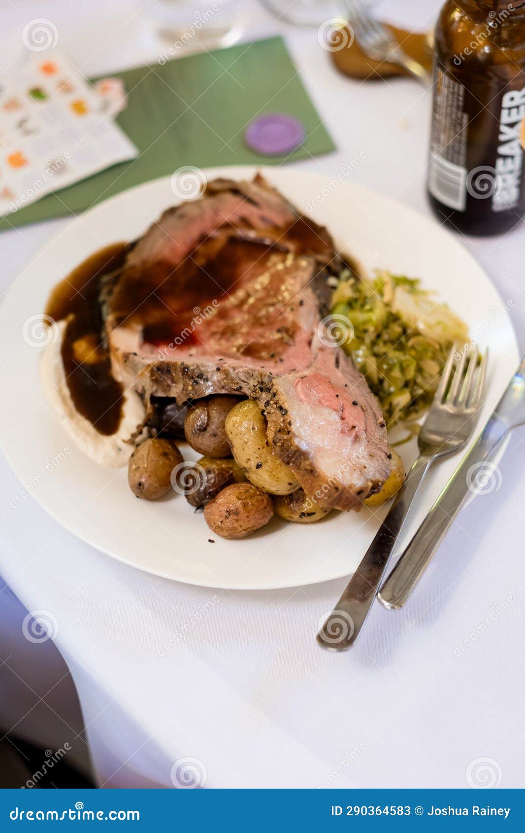 Wedding Reception Prime Rib Dinner Stock Image - Image of wedding ...