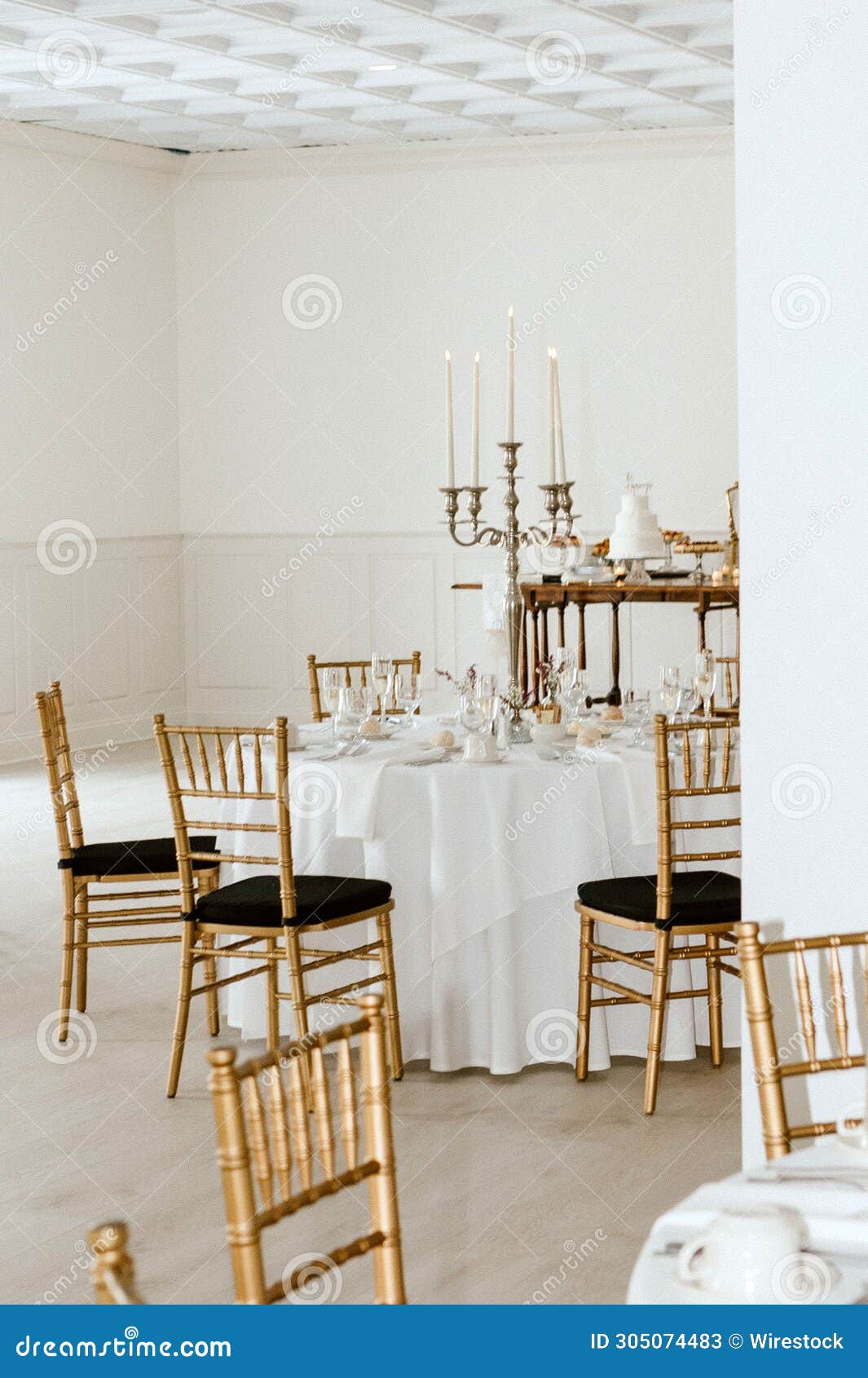 Wedding Reception Setup Beautifully Arranged in a Formal Dining Room ...