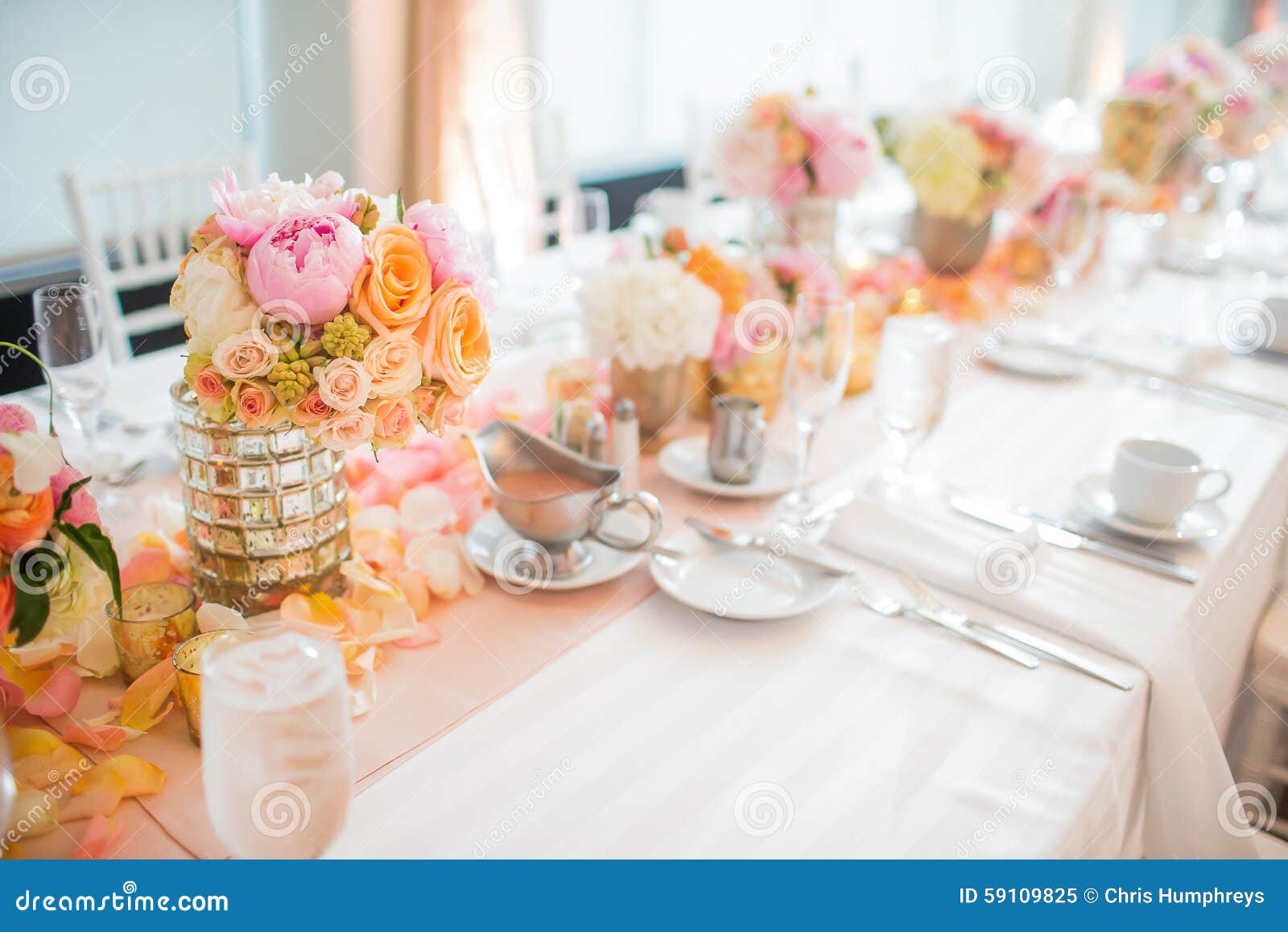 Wedding Reception Table Centerpieces Stock Image - Image of celebration ...