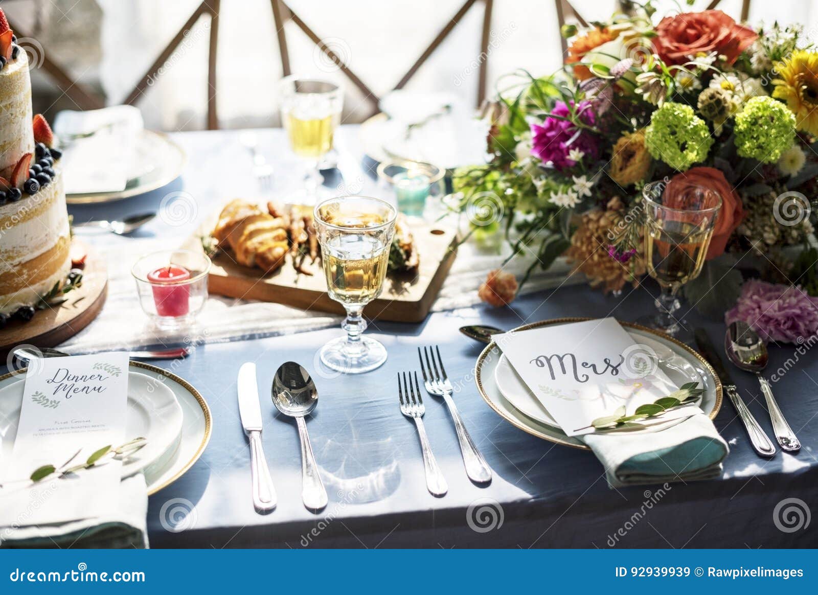 Wedding Reception Table Setting Concept Stock Image - Image of meal ...