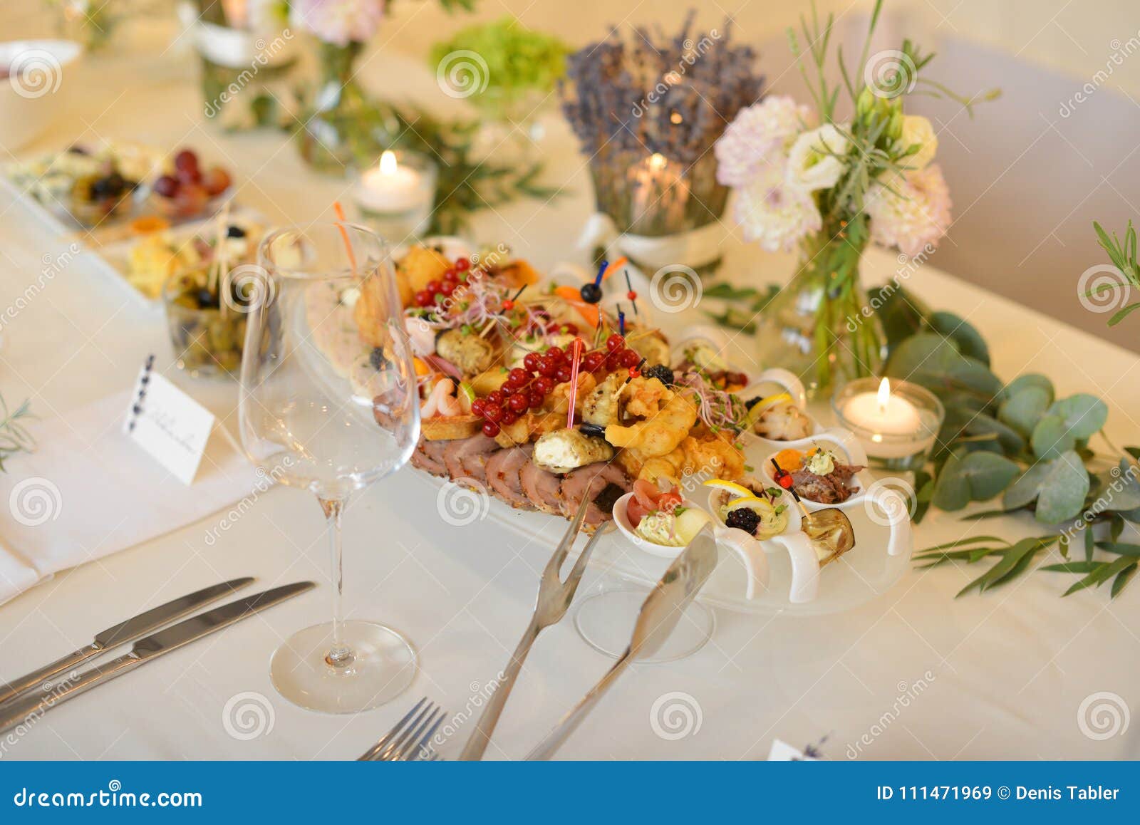 Wedding reception table stock image. Image of knife - 111471969