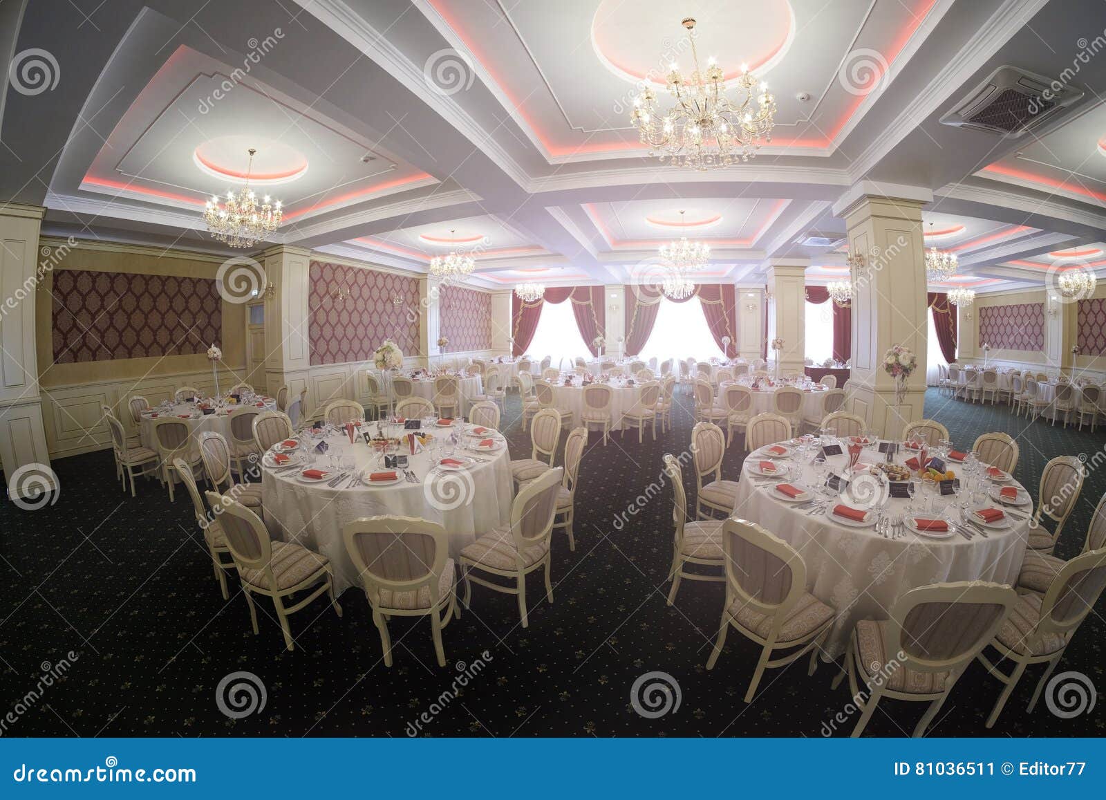 Wedding reception hall stock image. Image of inside, marriage - 81036511