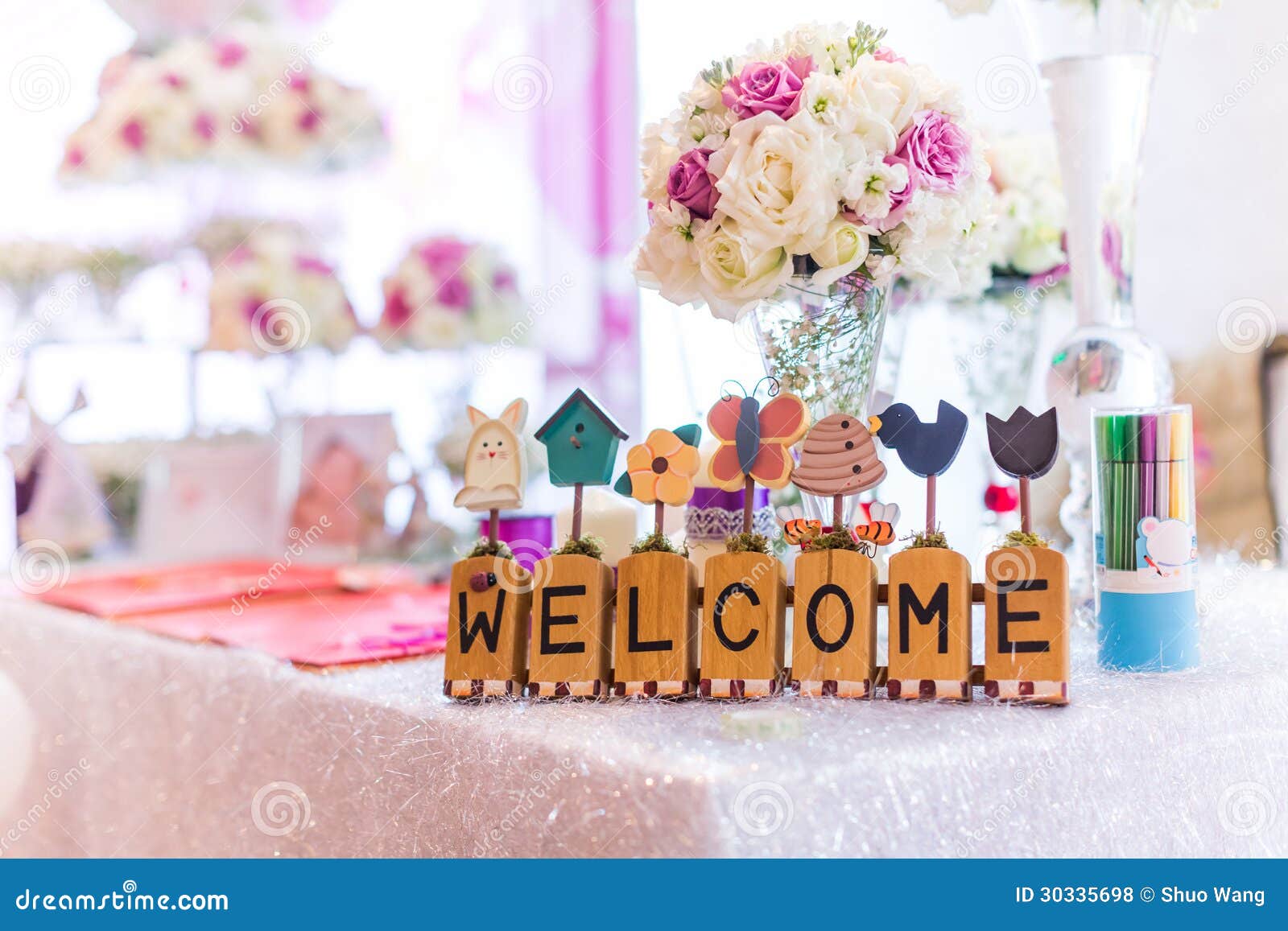 Wedding reception stock photo. Image of calla, leaves - 30335698