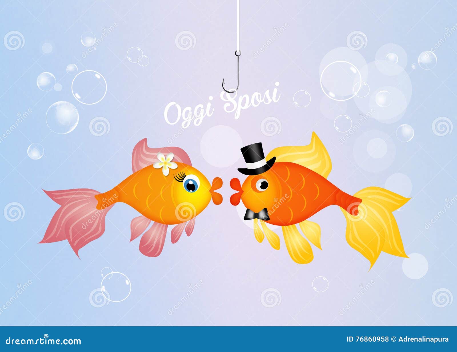 Wedding red fishes stock illustration. Illustration of marriage - 76860958
