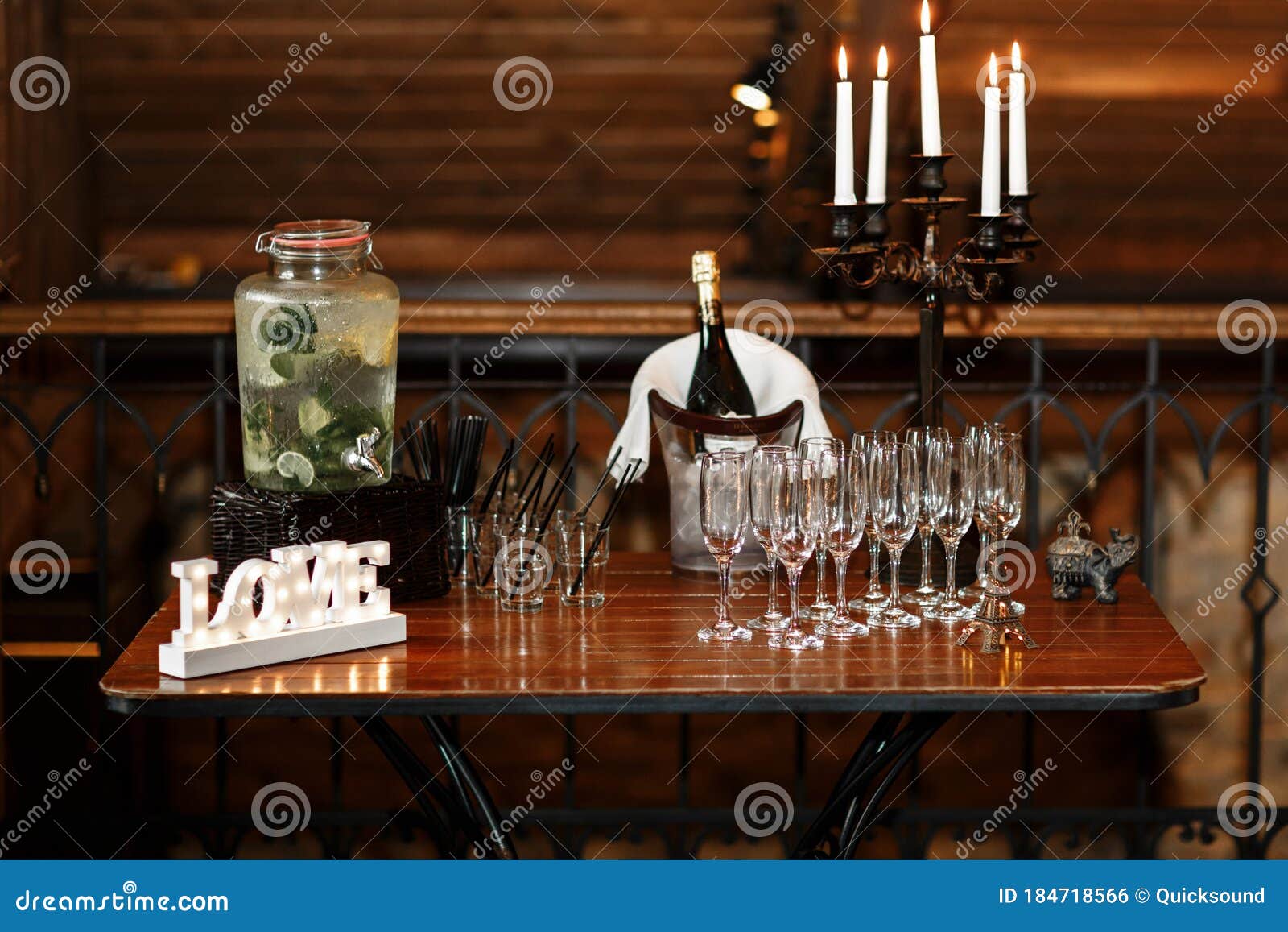 Wedding refreshment table stock photo. Image of party - 184718566