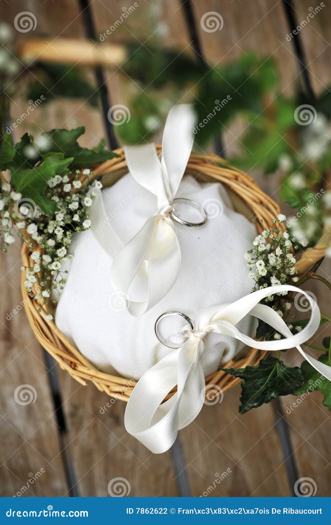 Wedding Ring Arrangement stock photo. Image of basket - 7862622