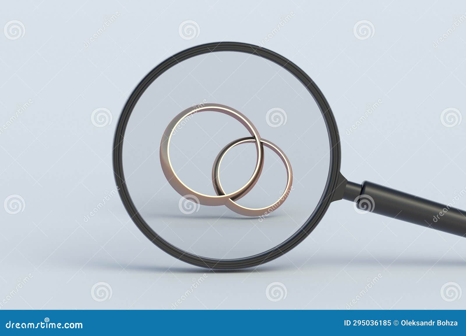 Wedding Ring Behind Magnifying Glass Stock Illustration - Illustration ...