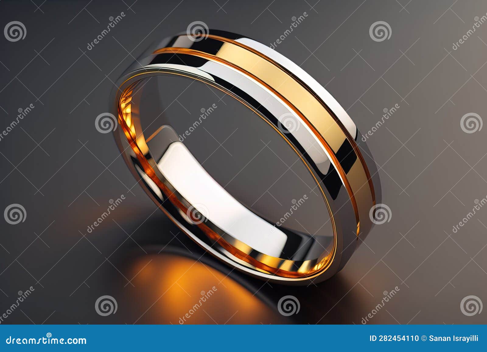 Wedding Ring on a Black Background. Generative Ai Stock Illustration ...