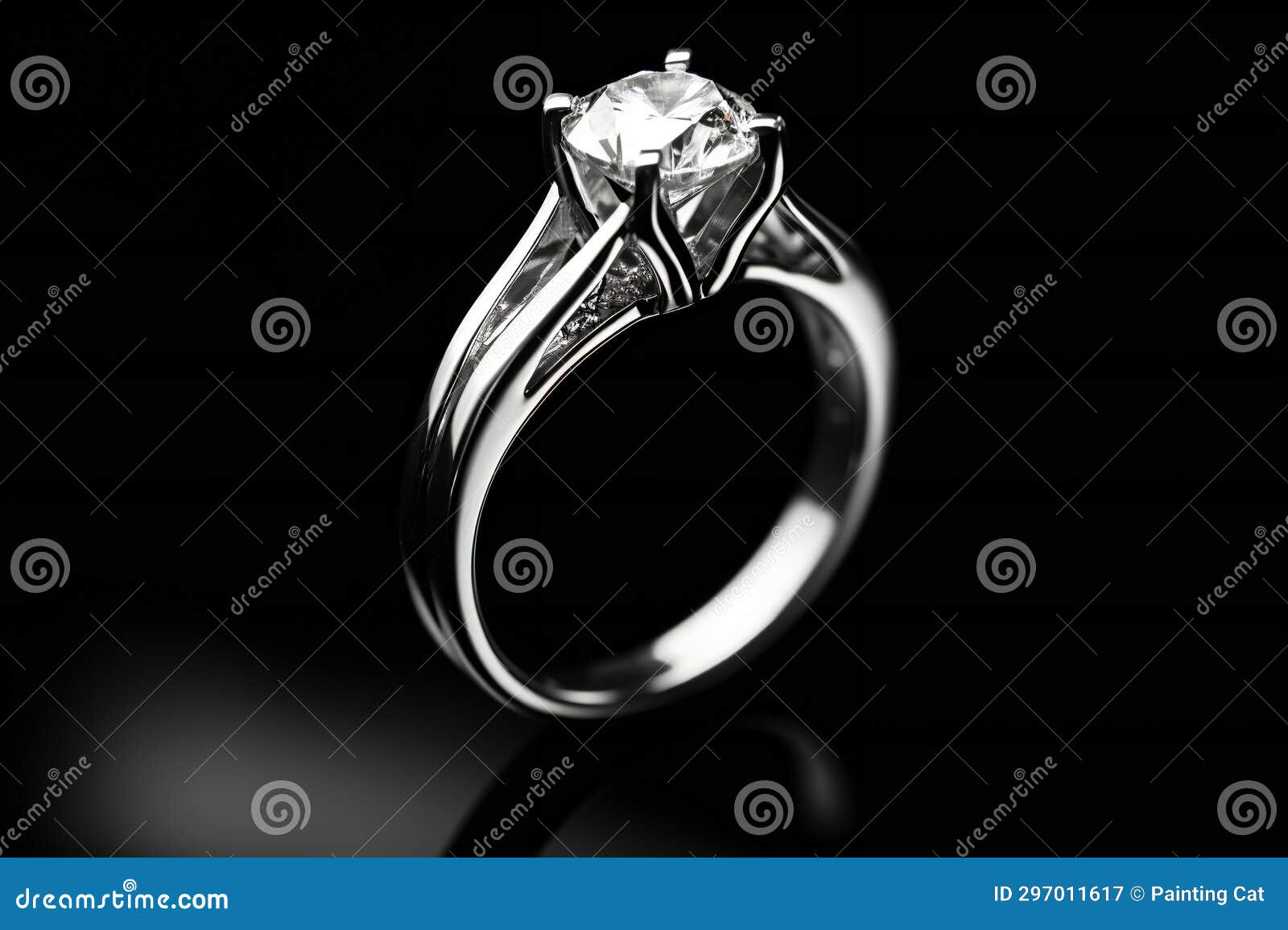 Wedding Ring on a Black Background, Black and White Photo Stock ...