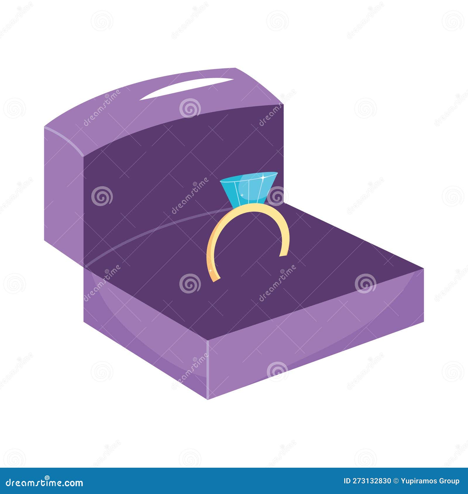 Wedding ring in box stock vector. Illustration of ceremony - 273132830