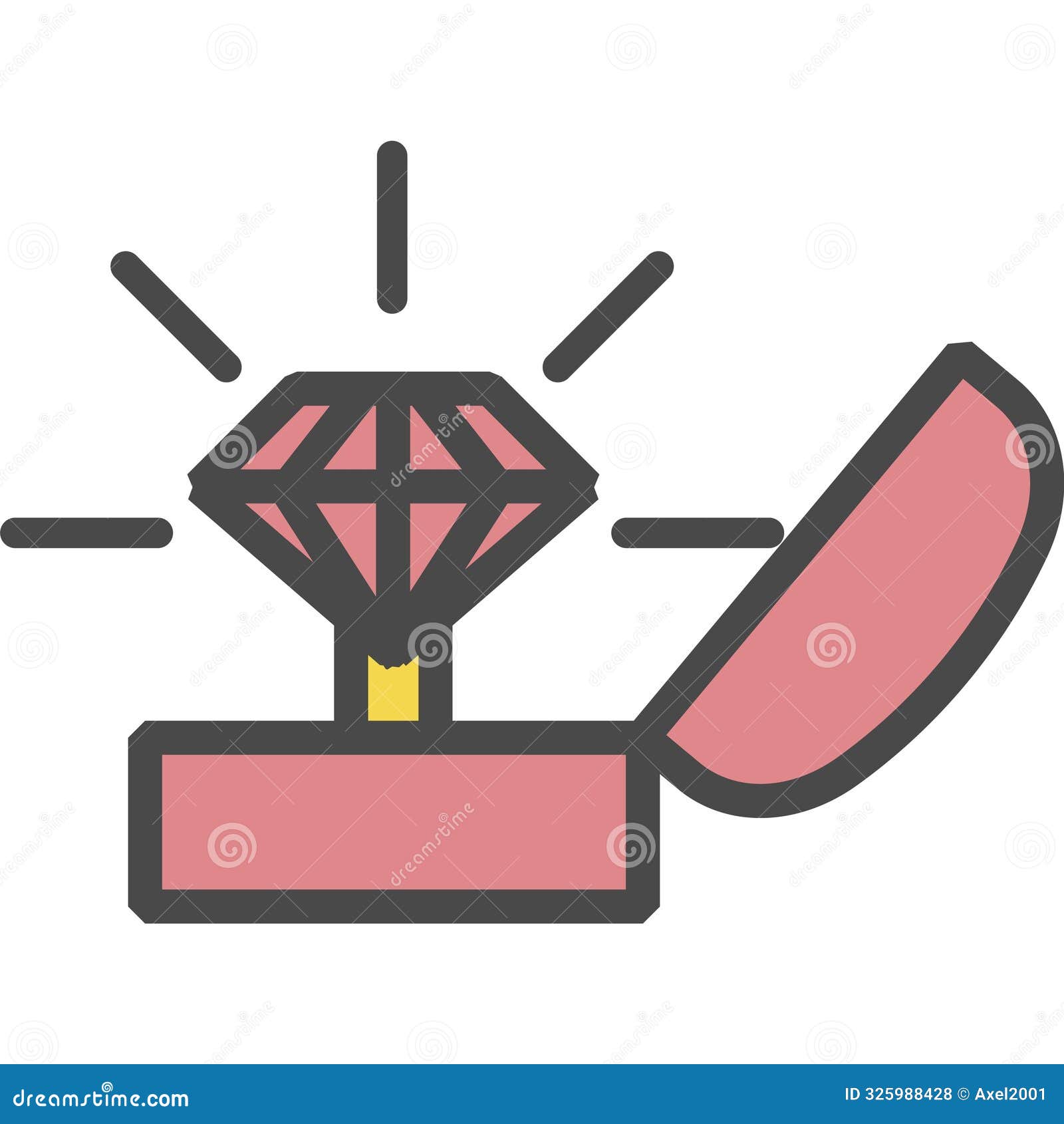 Wedding Ring in Box Vector Icon Stock Vector - Illustration of gift ...