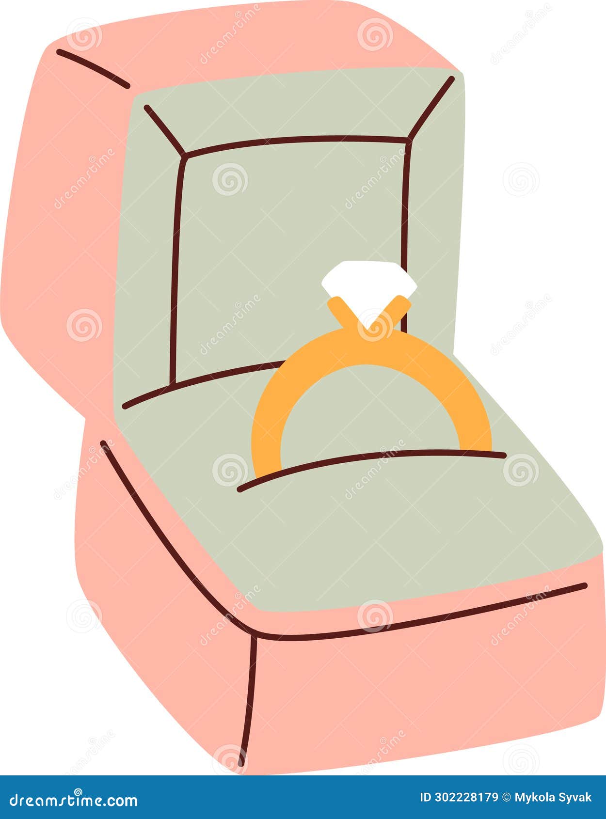 Wedding Ring Box stock vector. Illustration of anniversary - 302228179