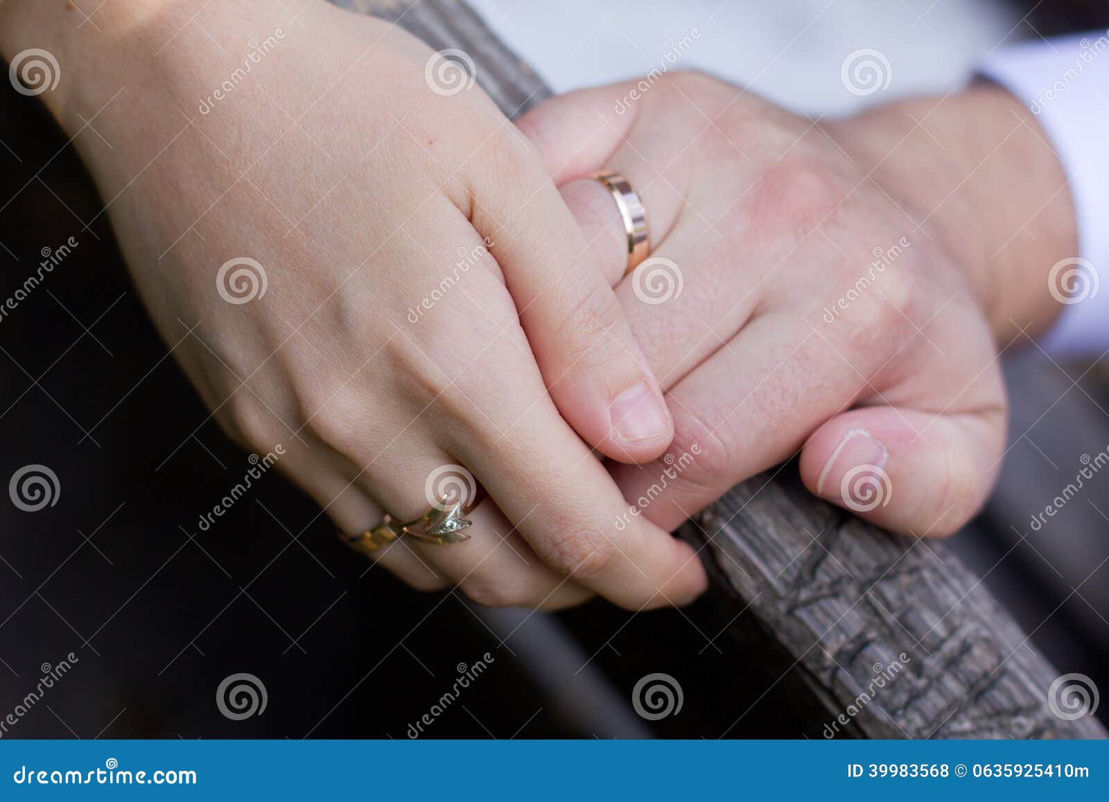 Wedding Ring on Couples Hand Stock Photo - Image of caucasian ...