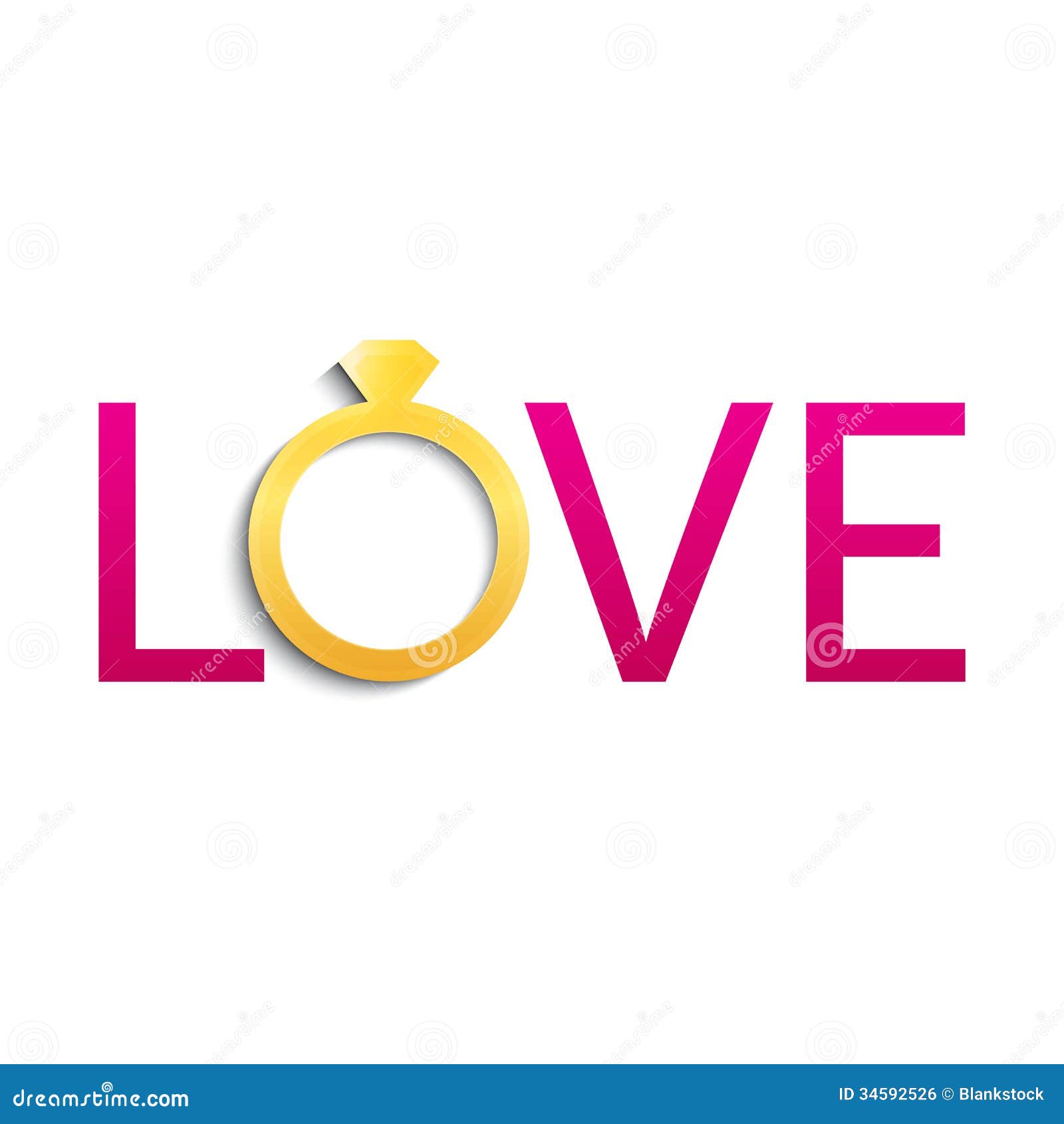 Wedding Ring with Diamond. Love Text Stock Illustration - Illustration ...