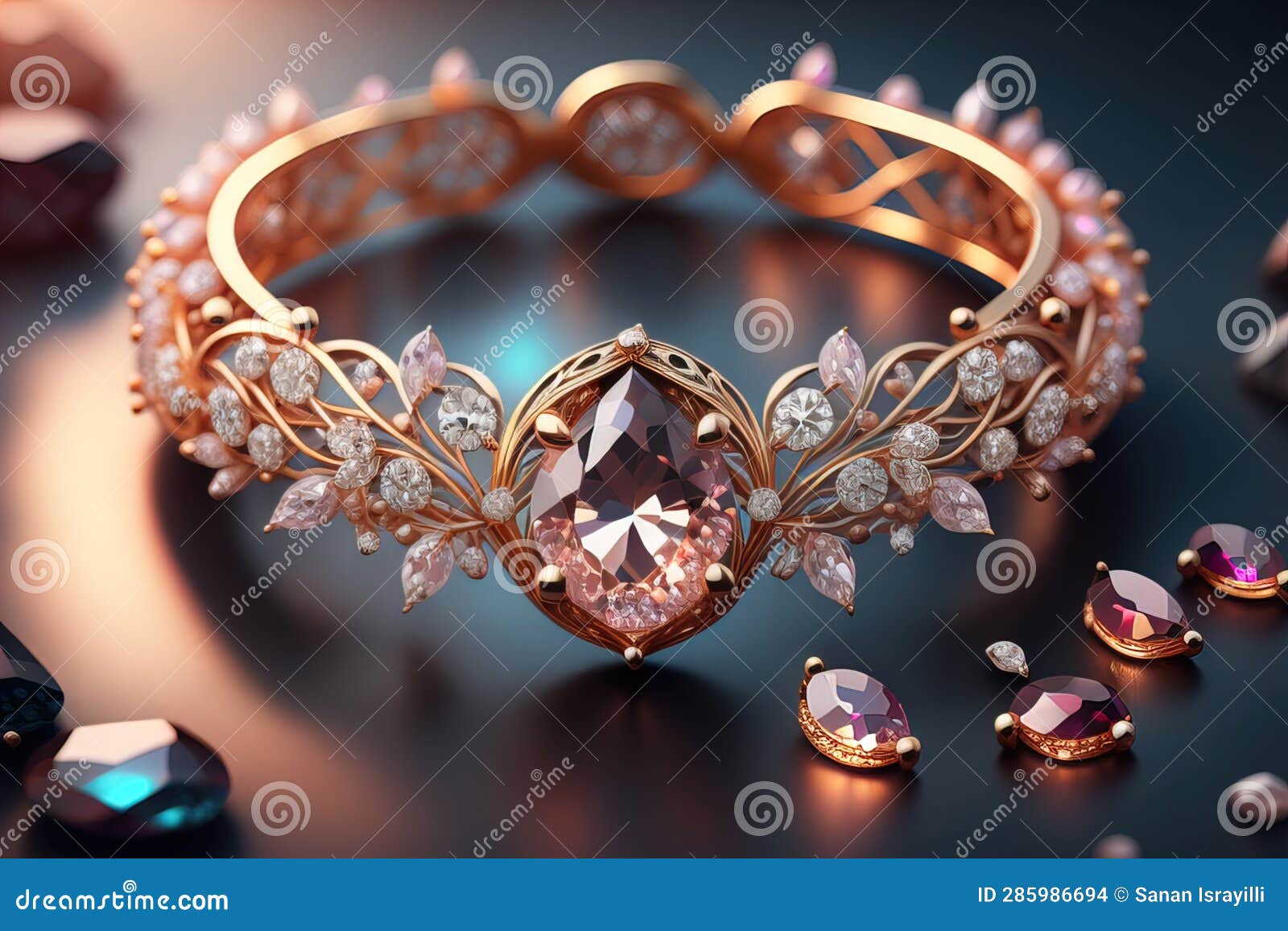 Wedding Ring with Diamonds on a Solid Color Background. Jewelry Stock ...