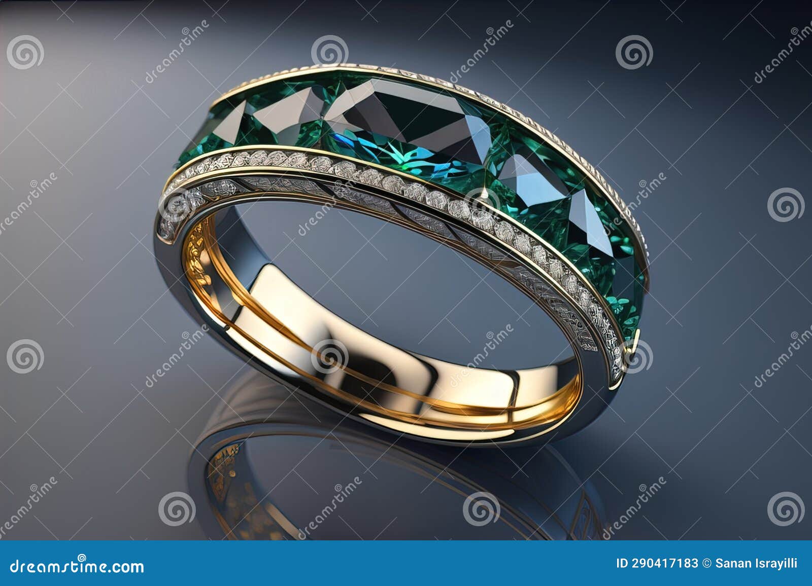 Wedding Ring with Diamonds on a Solid Color Background. Jewelry Stock ...
