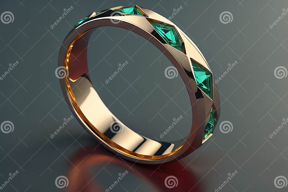 Wedding Ring with Diamonds on a Solid Color Background. Jewelry Stock ...