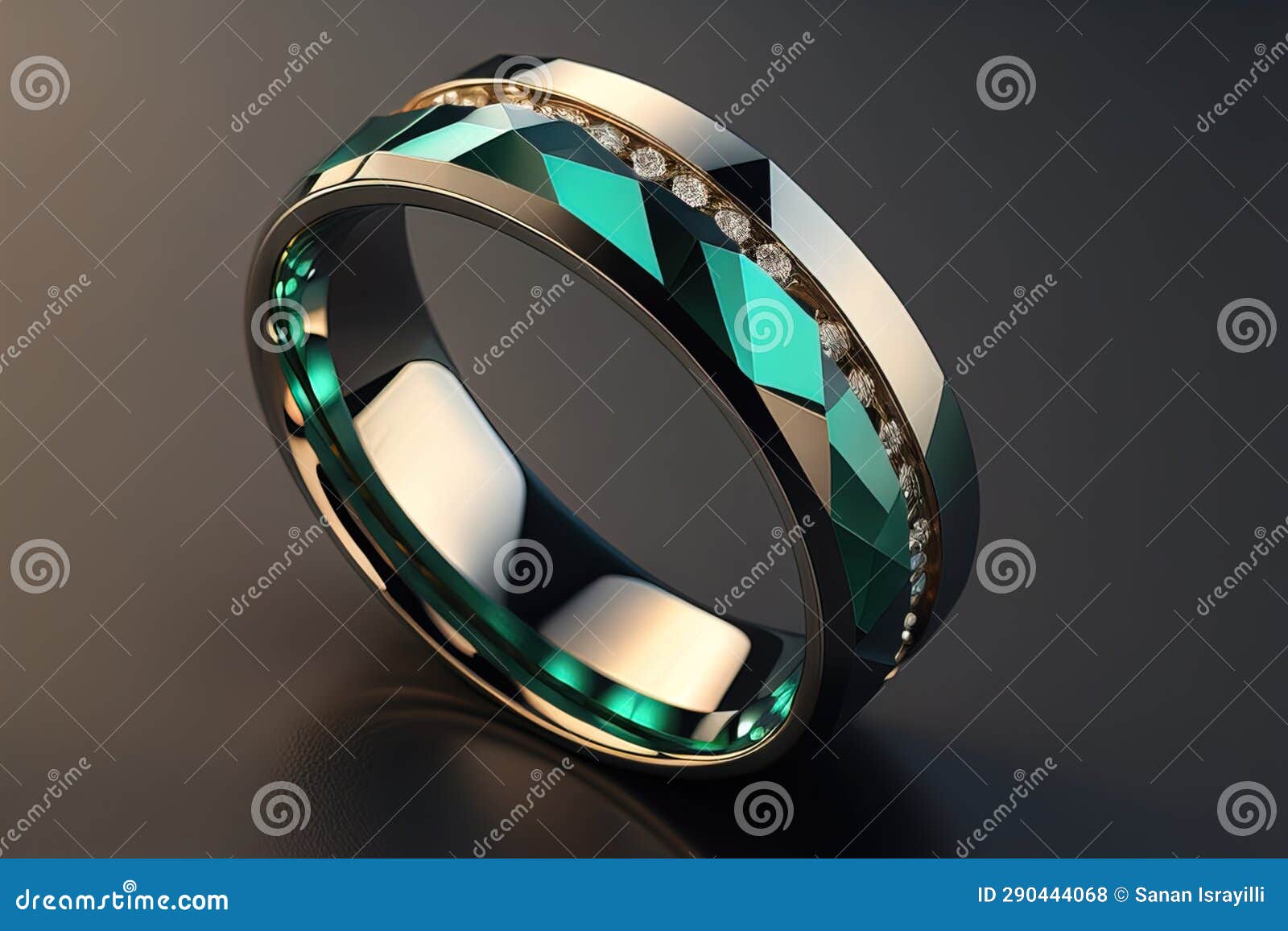 Wedding Ring with Diamonds on a Solid Color Background. Jewelry Stock ...