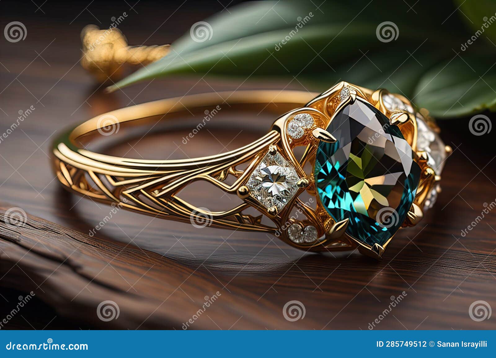 Wedding Ring with Diamonds on a Solid Color Background. Jewelry Stock ...