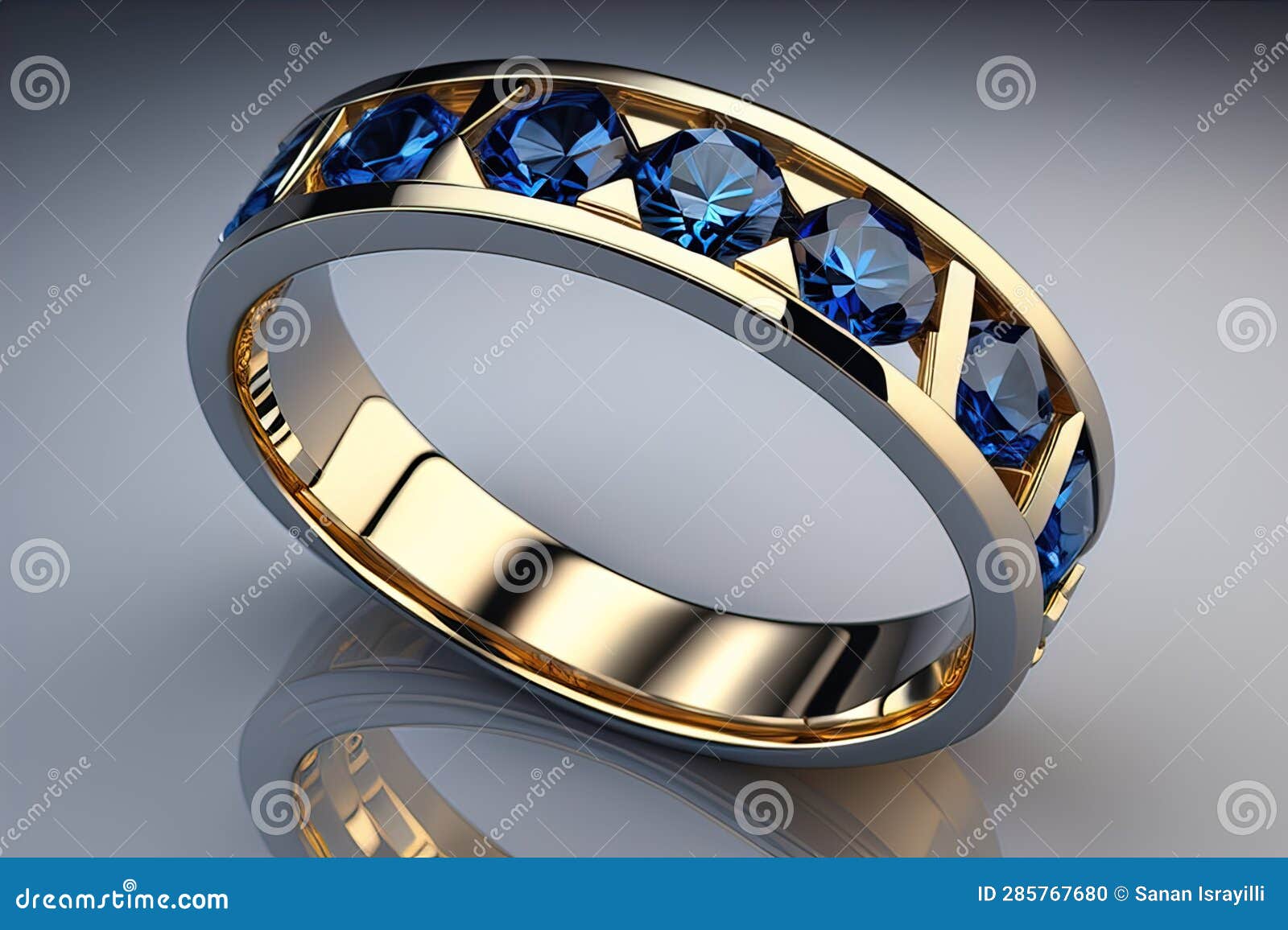 Wedding Ring with Diamonds on a Solid Color Background. Jewelry Stock ...