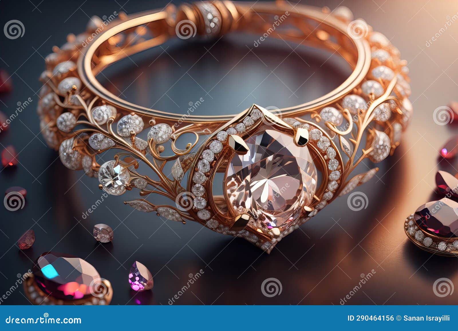 Wedding Ring with Diamonds on a Solid Color Background. Jewelry Stock ...