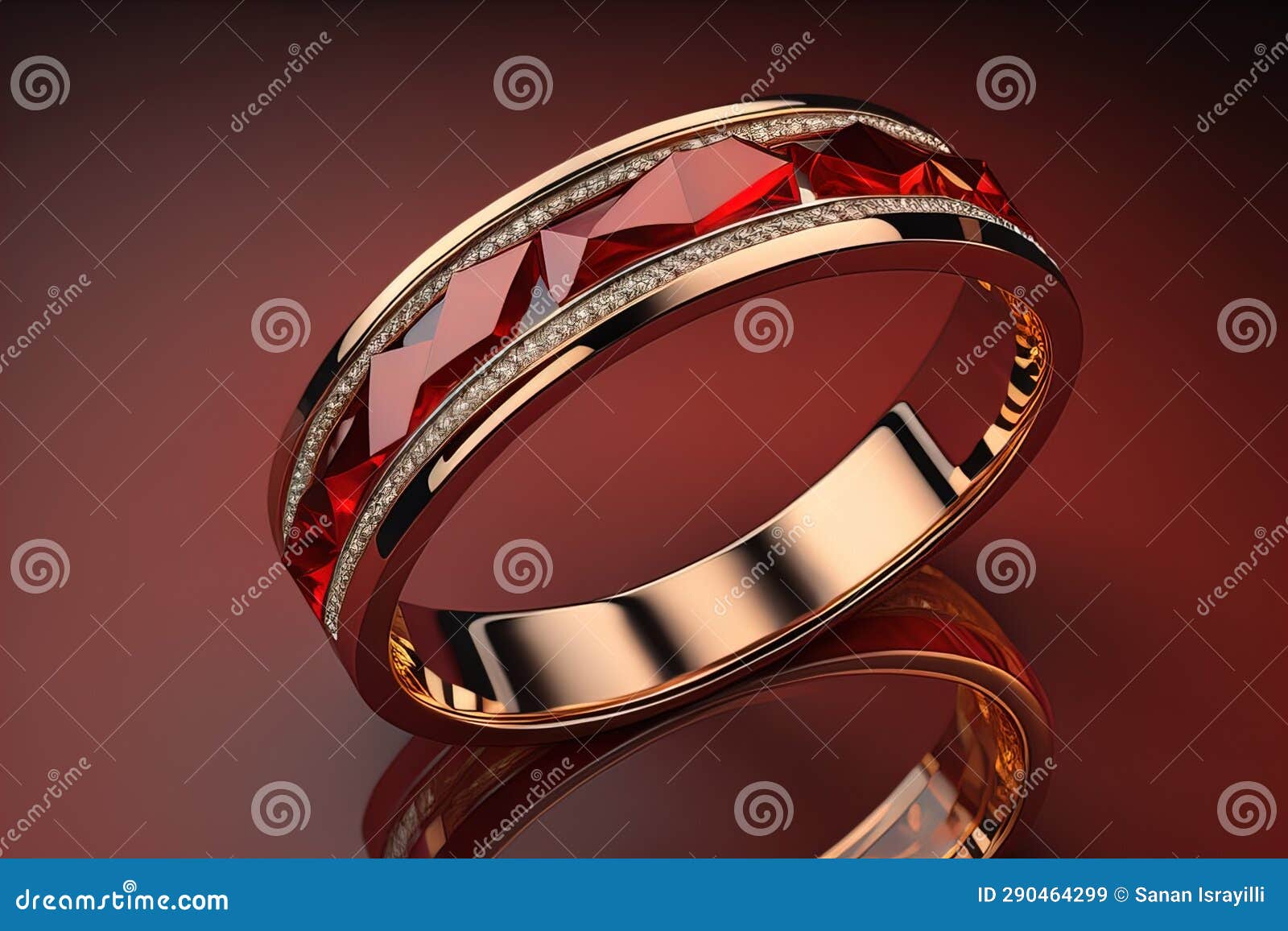Wedding Ring with Diamonds on a Solid Color Background. Jewelry Stock ...