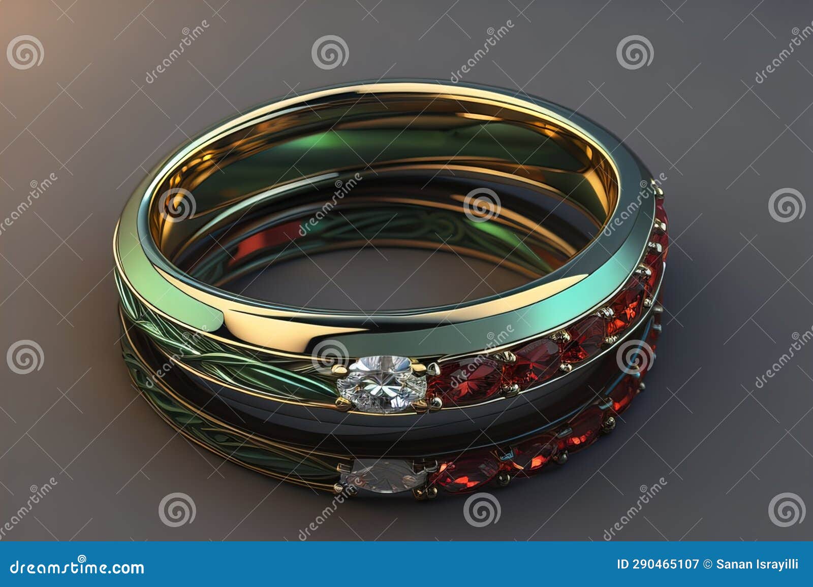 Wedding Ring with Diamonds on a Solid Color Background. Jewelry Stock ...