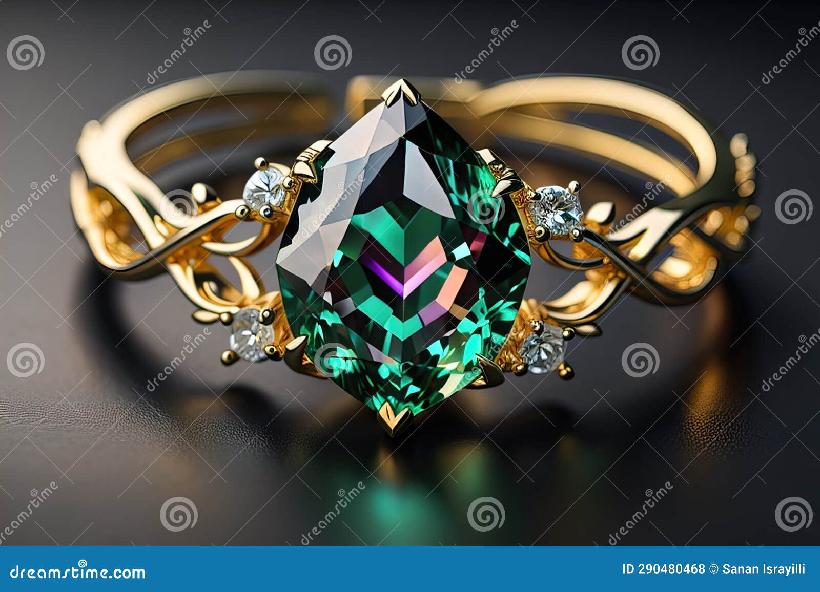 Wedding Ring with Diamonds on a Solid Color Background. Jewelry Stock ...