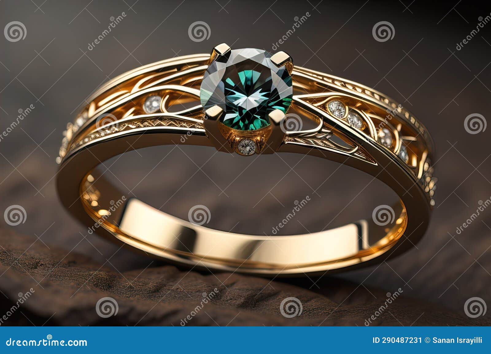 Wedding Ring with Diamonds on a Solid Color Background. Jewelry Stock ...