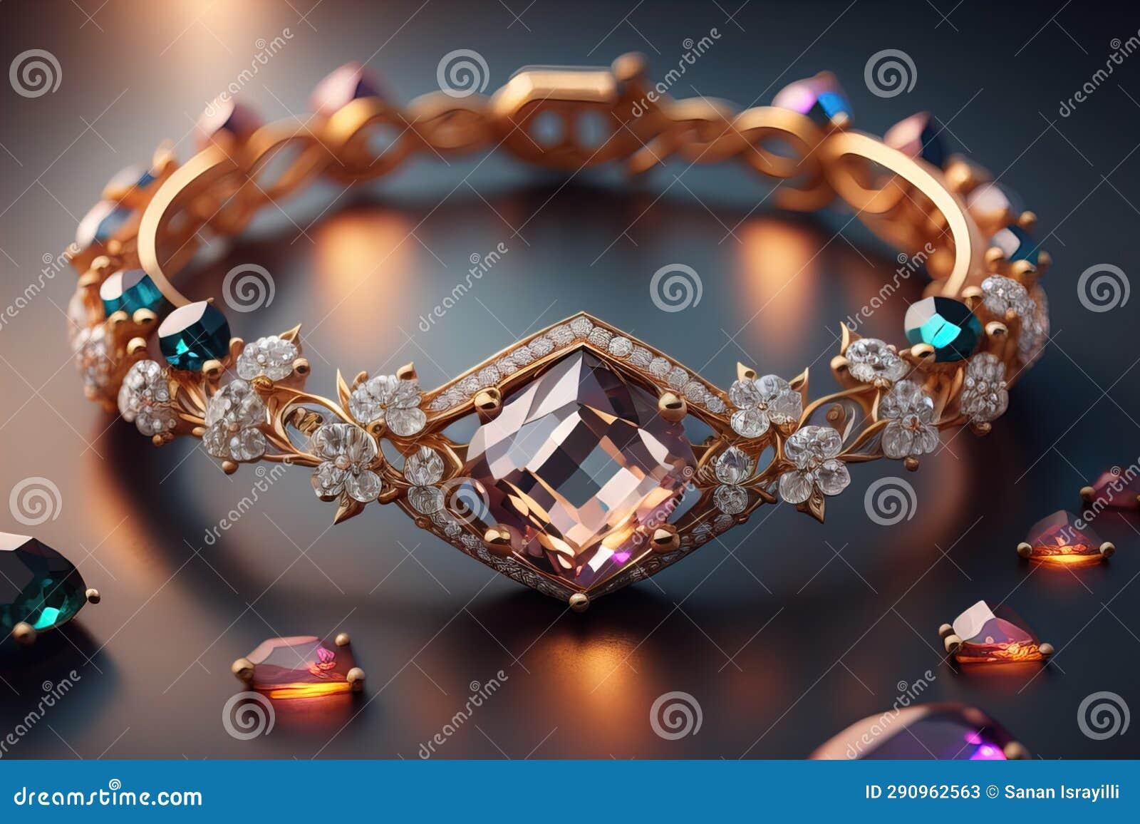 Wedding Ring with Diamonds on a Solid Color Background. Jewelry Stock ...