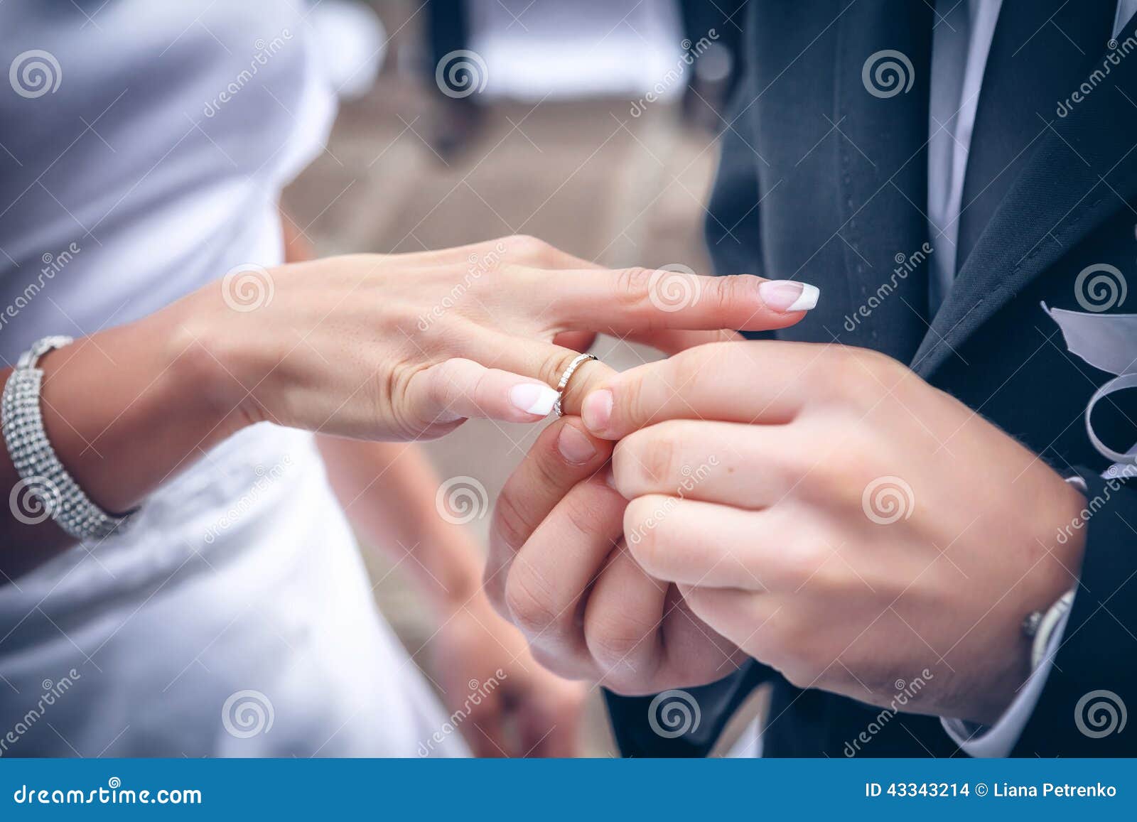 Wedding ring exchange stock photo. Image of ring, veil - 43343214